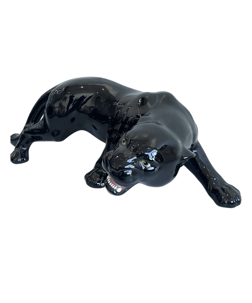 Fabio 92cm Ceramic Crouching Panther